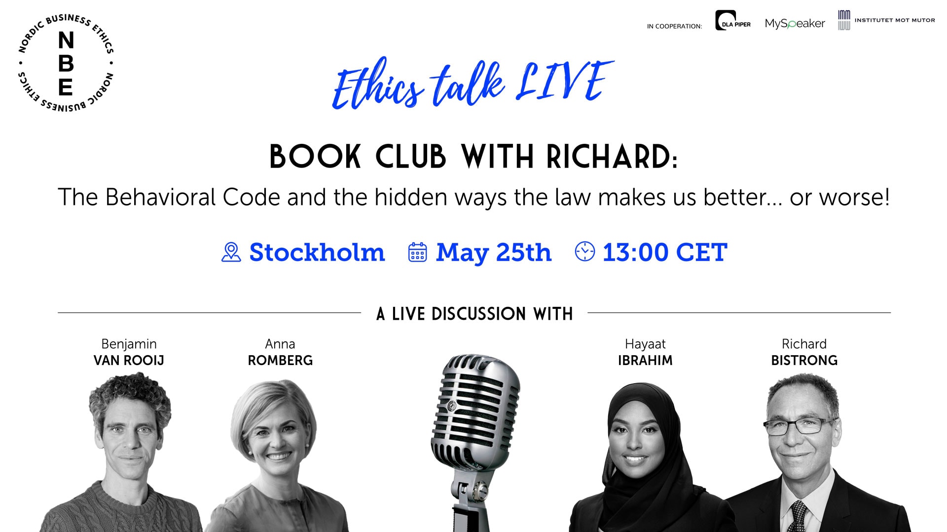 May- EthicsTalk Live: book club with Richard- The Behavioral Code and ...